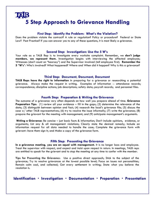 Grievance Committee Training Presentation | PPTX | Law