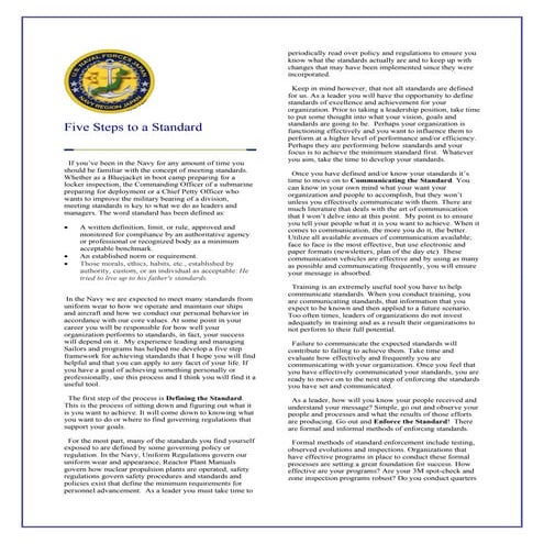 Five steps to a standard | PDF