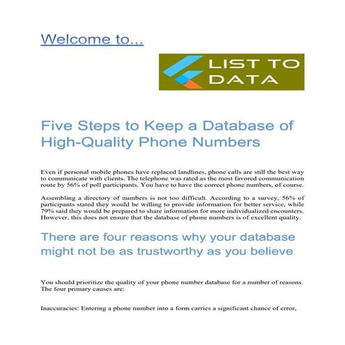 NumVerify: Reliable Validation for Indian Mobile Numbers | PDF