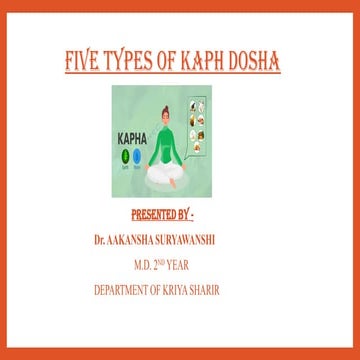 FIVE TYPES OF KAPH DOSHA ACCORDING TO AYURVEDA AND THEIR RELATION WITH ...