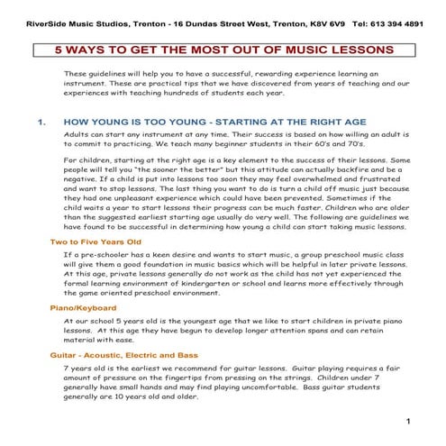 Fivewaystogetthemostoutofmusiclessons | PDF