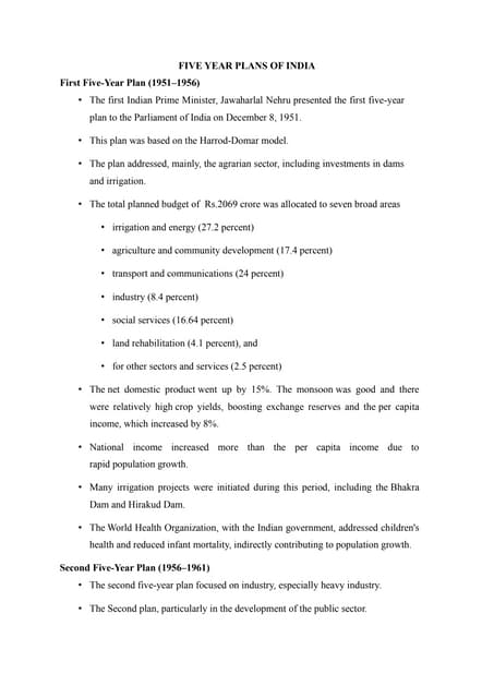 Five years plan of india | PPT