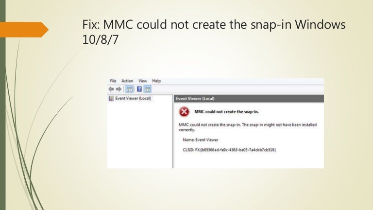 Fix Mmc Could Not Create The Snap In Because Of Current User Policies