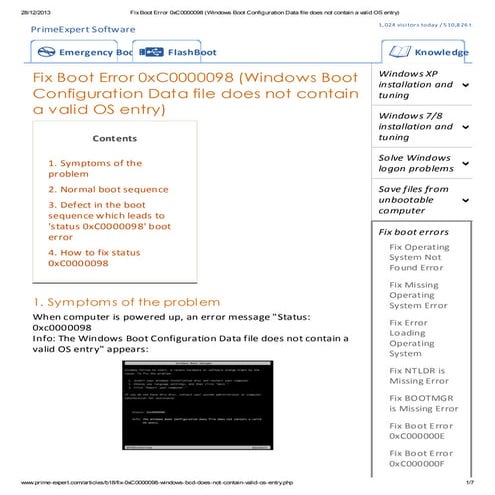 Fix Boot Error 0x C0000098 Pdf