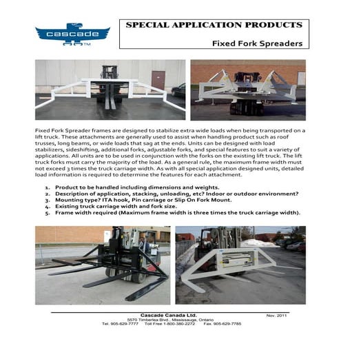 Fixed Fork Spreaders Guide R0 | PDF