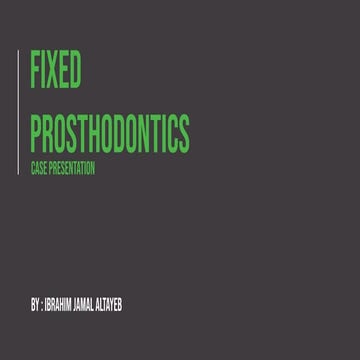 case presentation of patient of fixed prosthodontics department | PDF