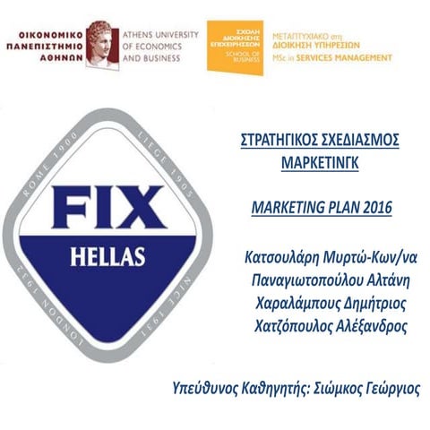 Fix Hellas Marketing Plan | PPTX