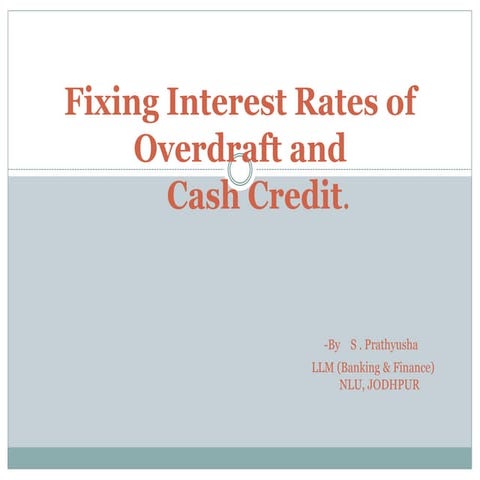 Fixing interest rates of OD and CC | PPTX