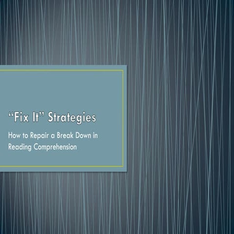 Fix it strategies | PDF