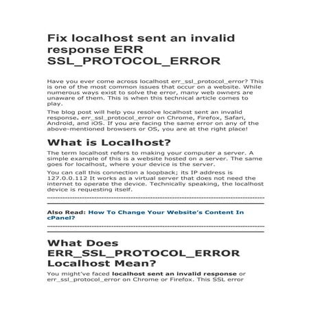 Fix localhost sent an invalid response ERR SSL.pdf