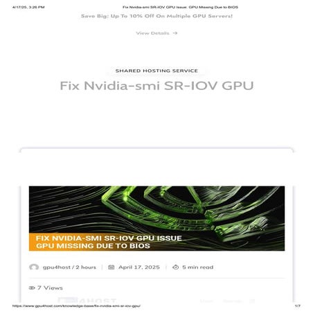 Fix Nvidia-smi SR-IOV GPU Issue_ GPU Missing Due to BIOS.pdf