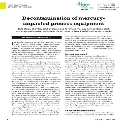 Decontamination of mercury impacted process equipment | PDF