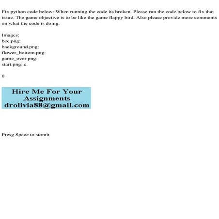 Fix Python Code Below When Running The Code Its Broken Please Run Pdf 2793