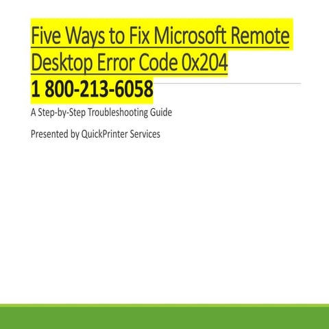 Fix Microsoft Remote Desktop Error 0x204 – Top 5 Solutions | PDF