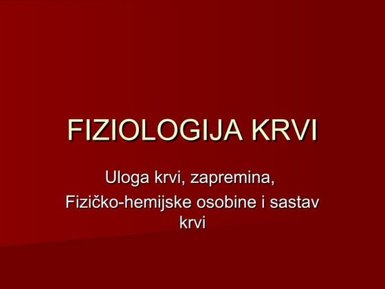 Krv | PPT