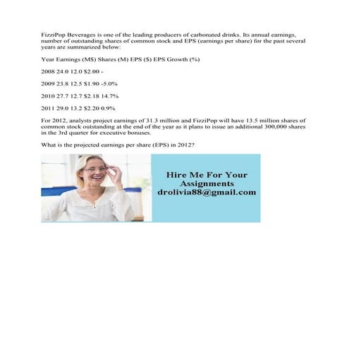 FizziPop Beverages is one of the leading producers of carbonated drink.pdf