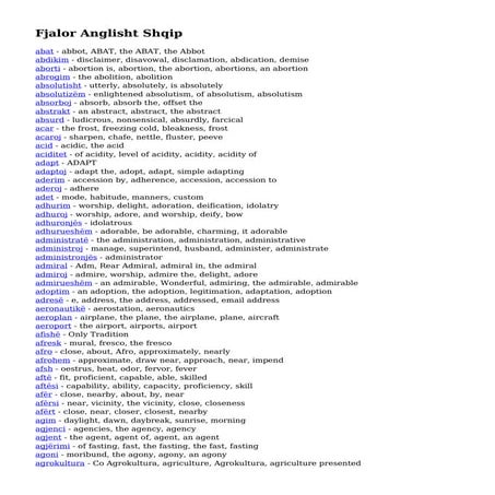 Fjalor anglisht-shqip | PDF