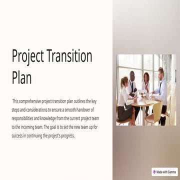 Transition Plan Project Presentation 2025 | PPTX
