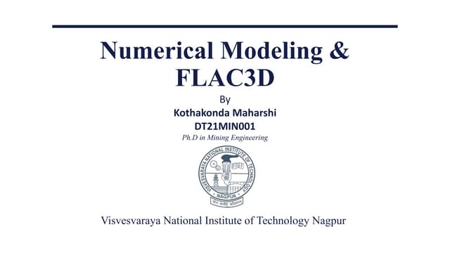 Numerical Modeling And Flac3d Introductionpptx 3 D Graphics Computer Software And Applications