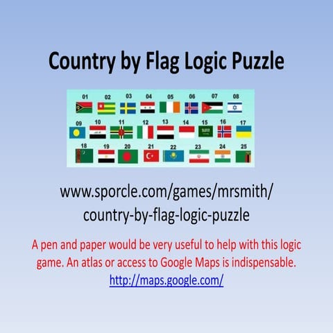 Flag picture logic game | PPTX