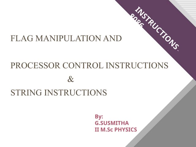 FLAG & PROCESSOR & STRING INSTRUCTIONS.pptx FLAG & PROCESSOR & STRING INSTRUCTIONS.pptx