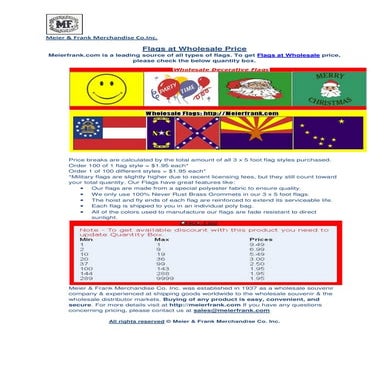 Flags at wholesale price | PDF