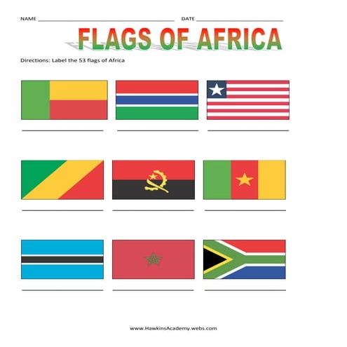 Flags of Africa - label | DOCX