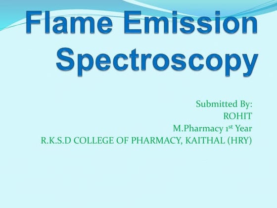 FLAME EMISSION SPECTROSCOPY | PPT