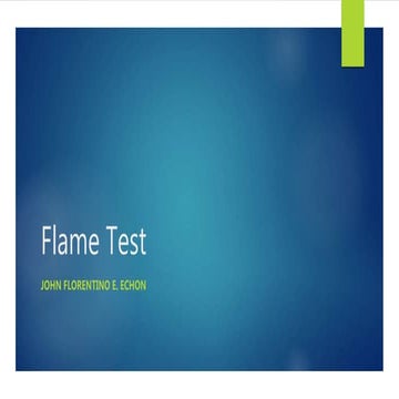 Flame test | PPTX