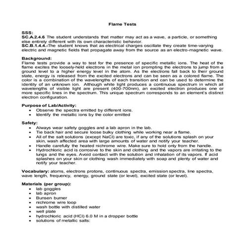 Flame tests | PPTX