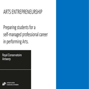 ARTS ENTREPRENEURSHIP: Preparing students for a self-managed ...