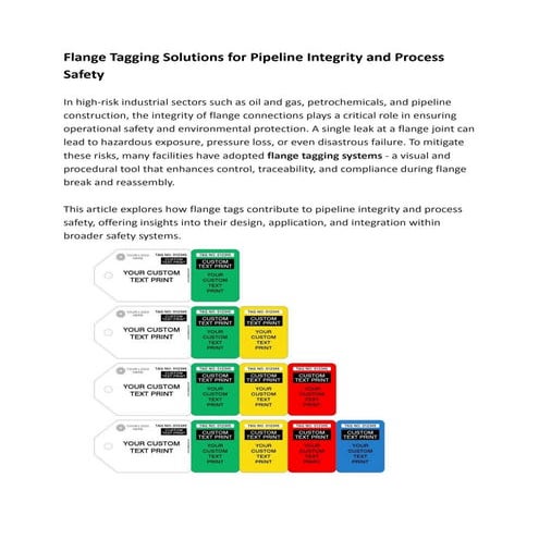 Flange Tagging Solutions for Pipeline Integrity and Process Safety | PDF