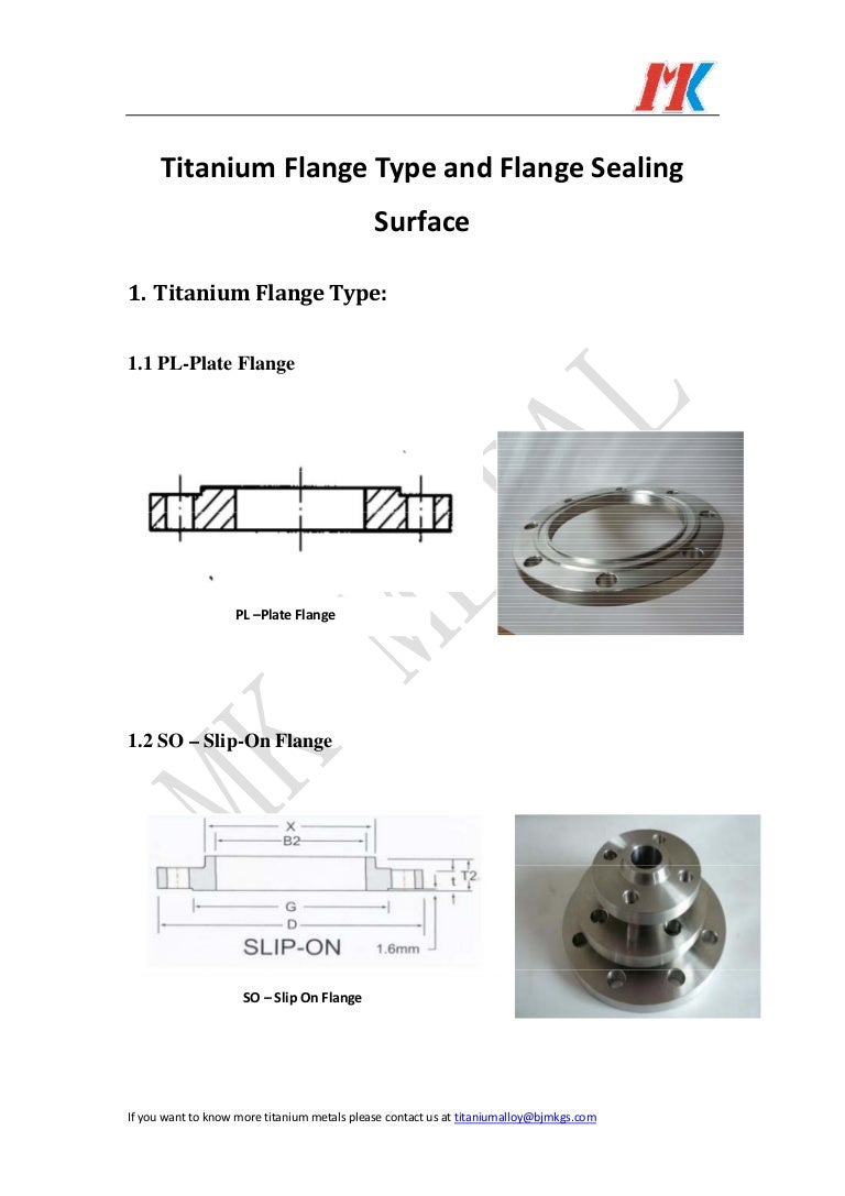 Flange type and flange sealing surface