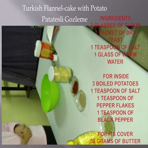 Flannel cake with potato-patatesli gozleme | PPTX