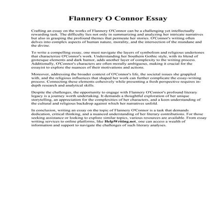 Flannery O Connor Essay.pdf | Books and Literature