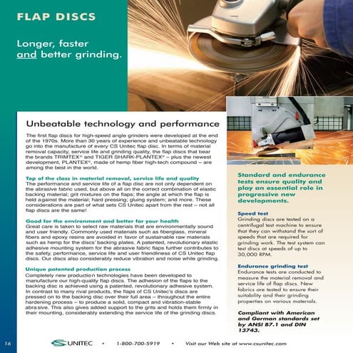 CS Unitec Flap Discs Catalog Pages | PDF