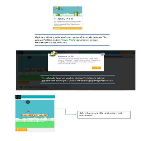 code.org flappy kod uygulaması | DOCX