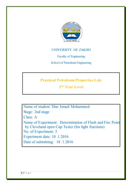 Flash point and fire point | PPTX | Chemistry | Science
