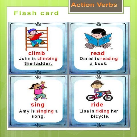 Flash card presente progressive