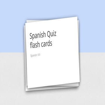 Flash cards for Spanish presentation work | PPT
