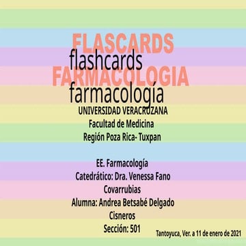 FLASHCARDS DE FARMACOLOGIA DE FÁRMACOS DE USO FRECUENTE EN MEDICINA ...