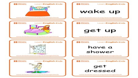 Daily Routine Flashcards For Kids