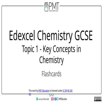 Flashcards - Topic 1 Key Concepts in Chemistry - Edexcel Chemistry GCSE ...