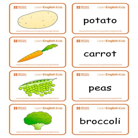 Flashcards vegetables | PDF