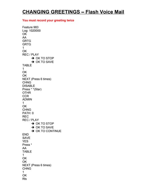Sample voicemail greetings | PDF