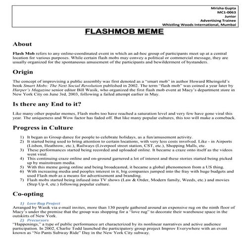 Flash mob meme | DOCX