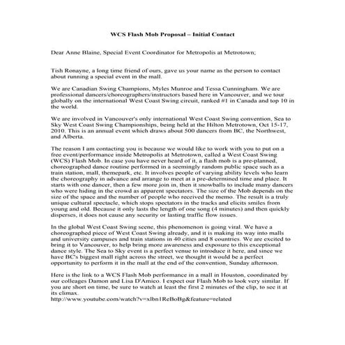 WCS Flash Mob Proposal | DOC