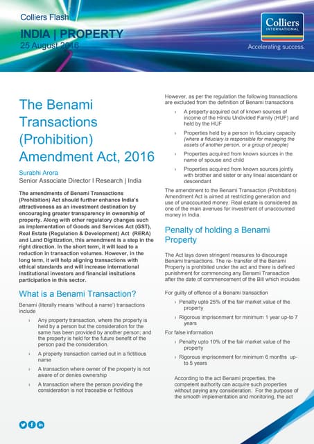 Benami Transaction Act, 1988 | PPTX