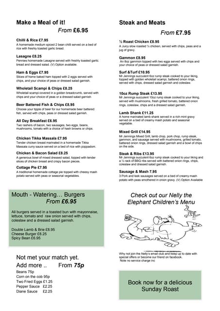 Union Diner Menu | PDF