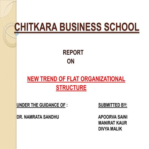 Flat organizational structure by apoorva saini (1) | PPTX